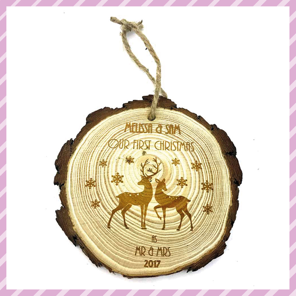 Personalised Christmas Log Slice Decoration | Xmas Tree Ornament | Oh ...