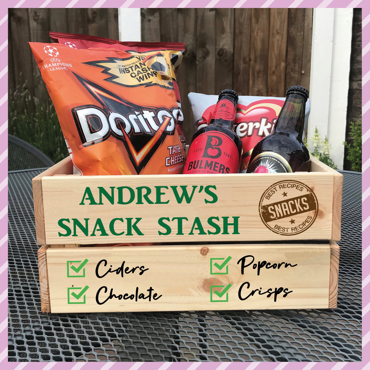 Personalised Snack Checklist Crate | Birthday Gifts for Him, Her | Oh ...